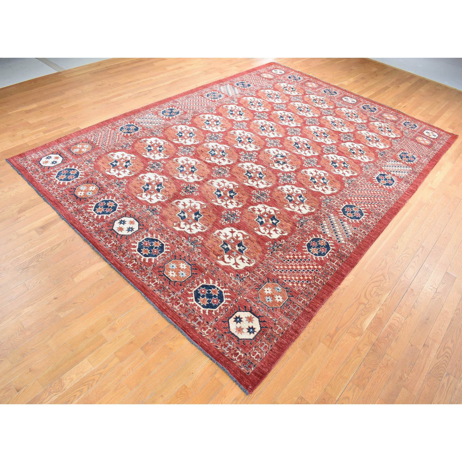 Isabelline 9'10"x14' Rust Red, Afghan Ersari Tekke Bokhara, Pure Wool ...