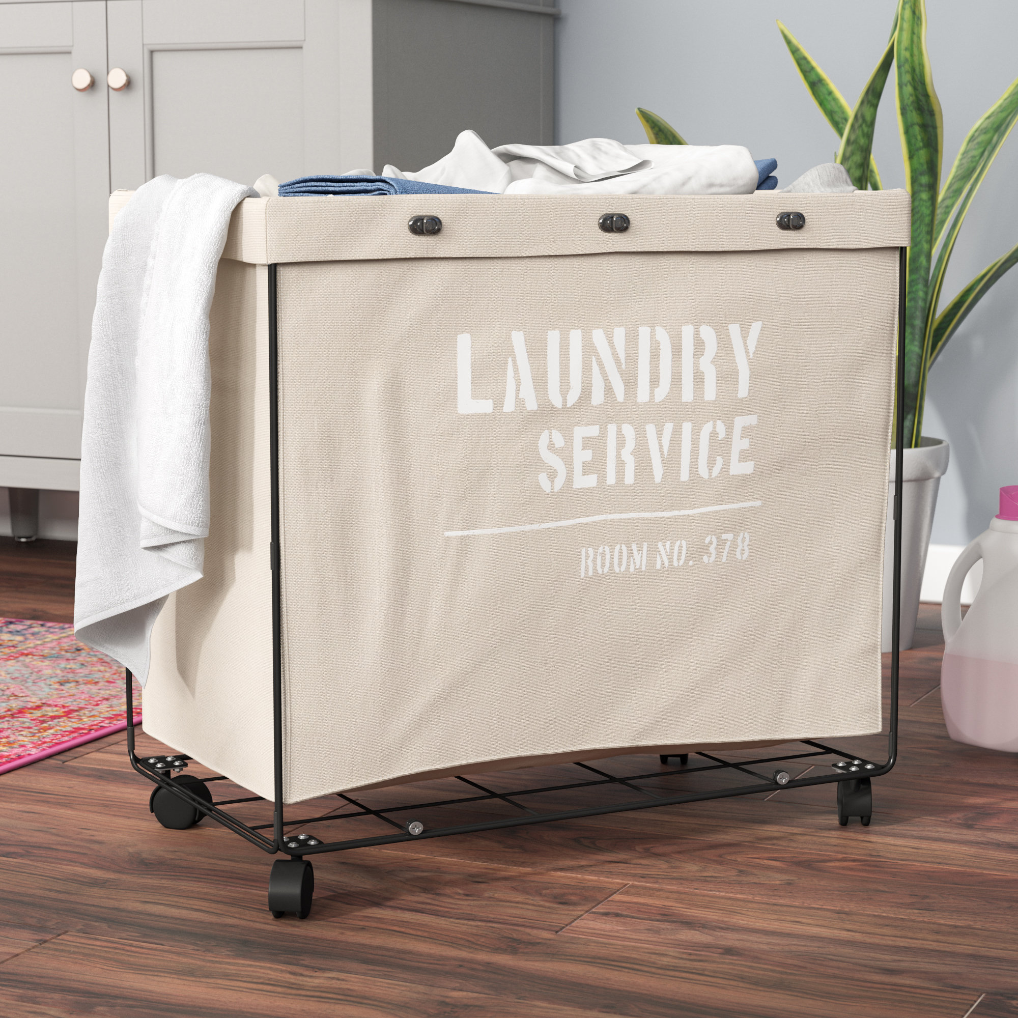 Williston Forge Lanham Army Laundry Hamper on Wheel & Reviews | Wayfair