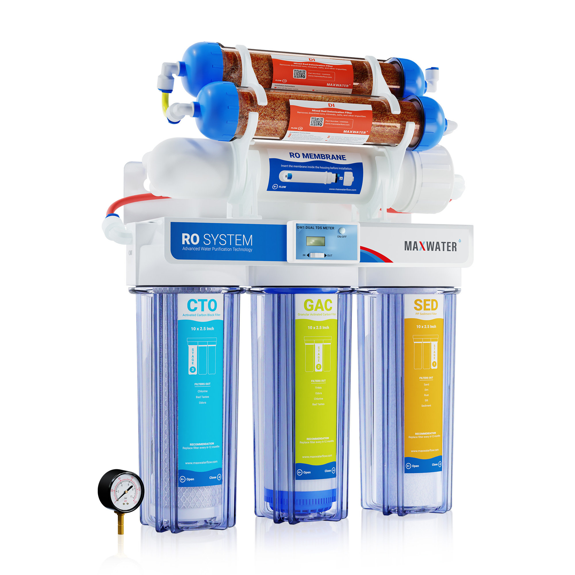 Max Water Water Purification System for Aquarium 6 Stage 100 GPD ...