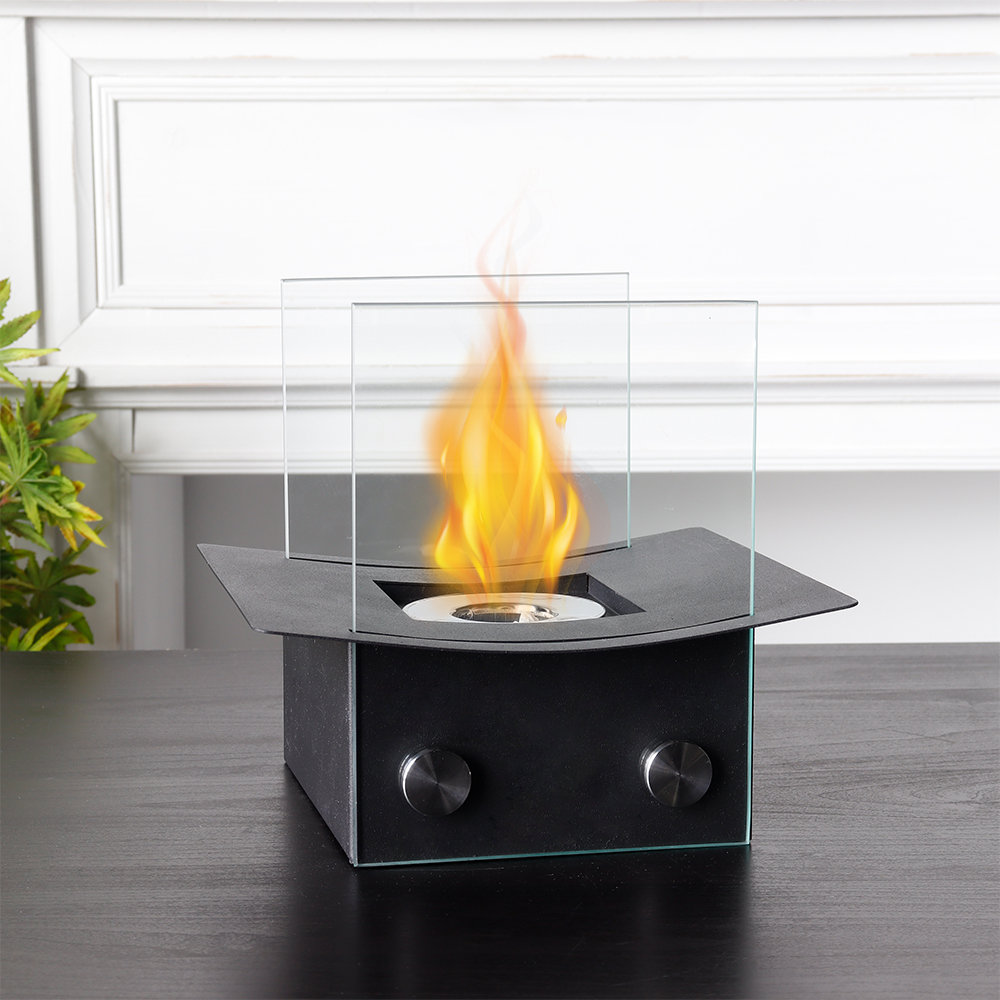 Metro Lane Braxson Bio-Ethanol Outdoor Tabletop Fireplace with Flame ...