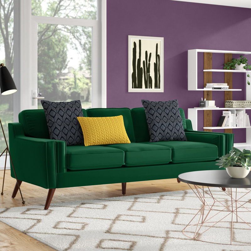 George Oliver Herald 80" Velvet Square Arm Sofa & Reviews | Wayfair