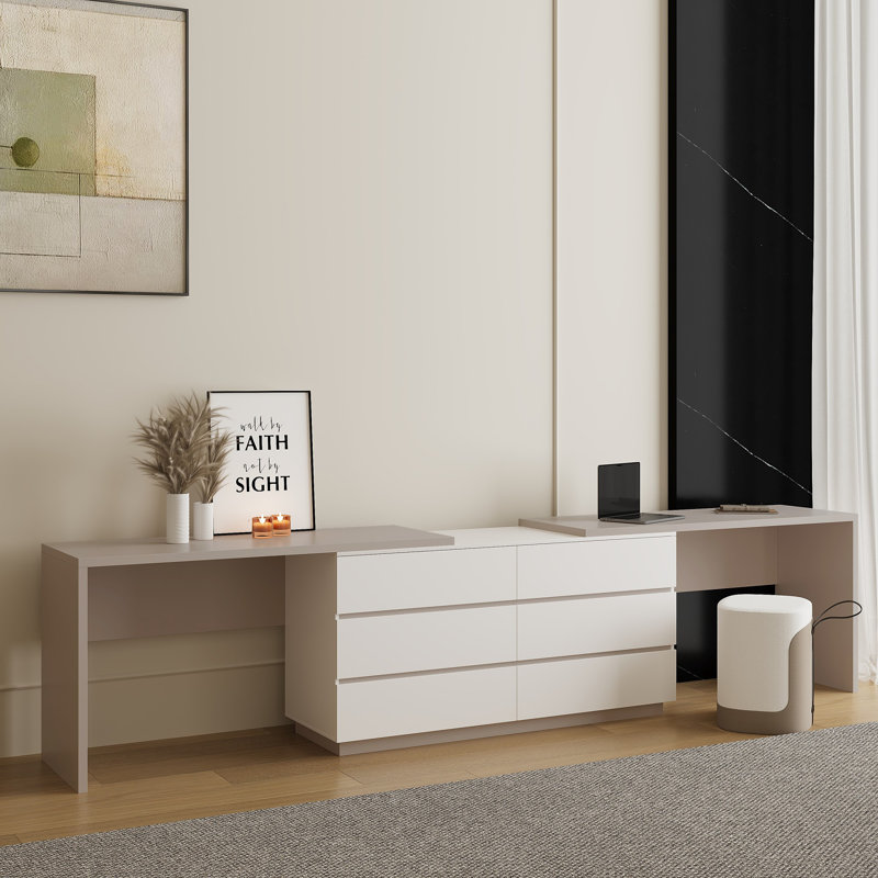 Hokku Designs Jerymiah Modern Home Office Expandable Dresser Desk ...