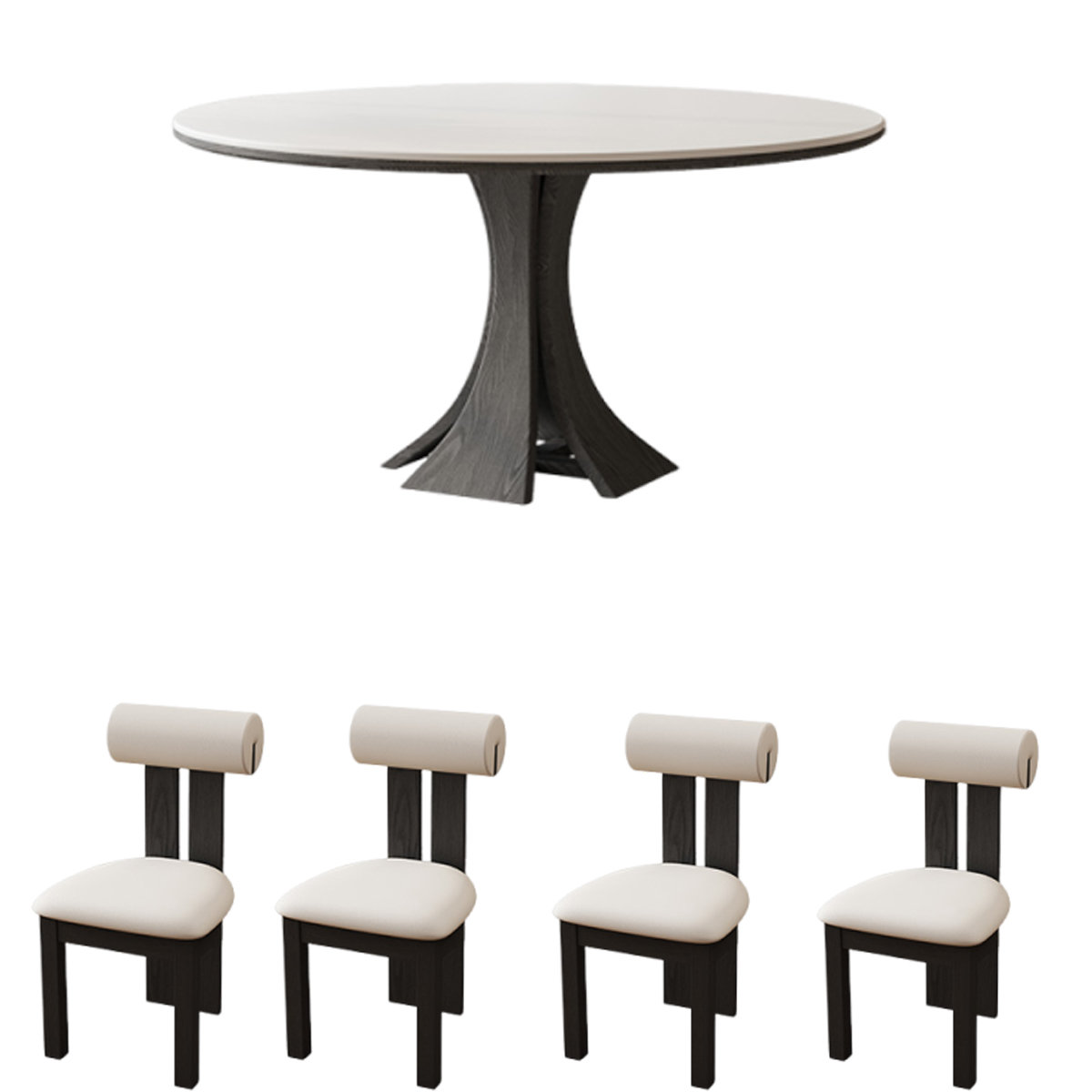 Orren Ellis Modern minimalist round dining table | Wayfair