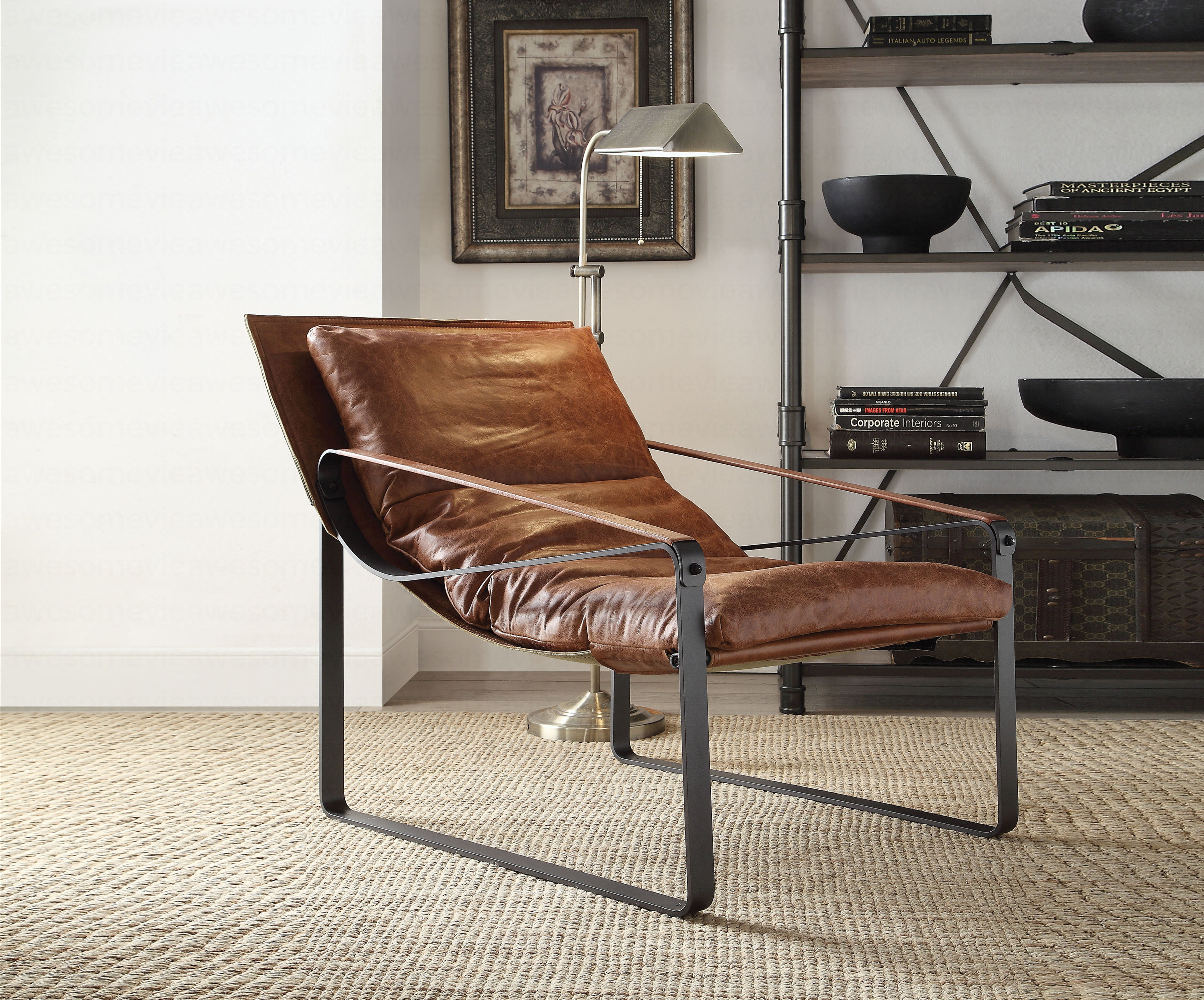 Trent Austin Design® Modern Top Grain Leather Accent Chair | Wayfair
