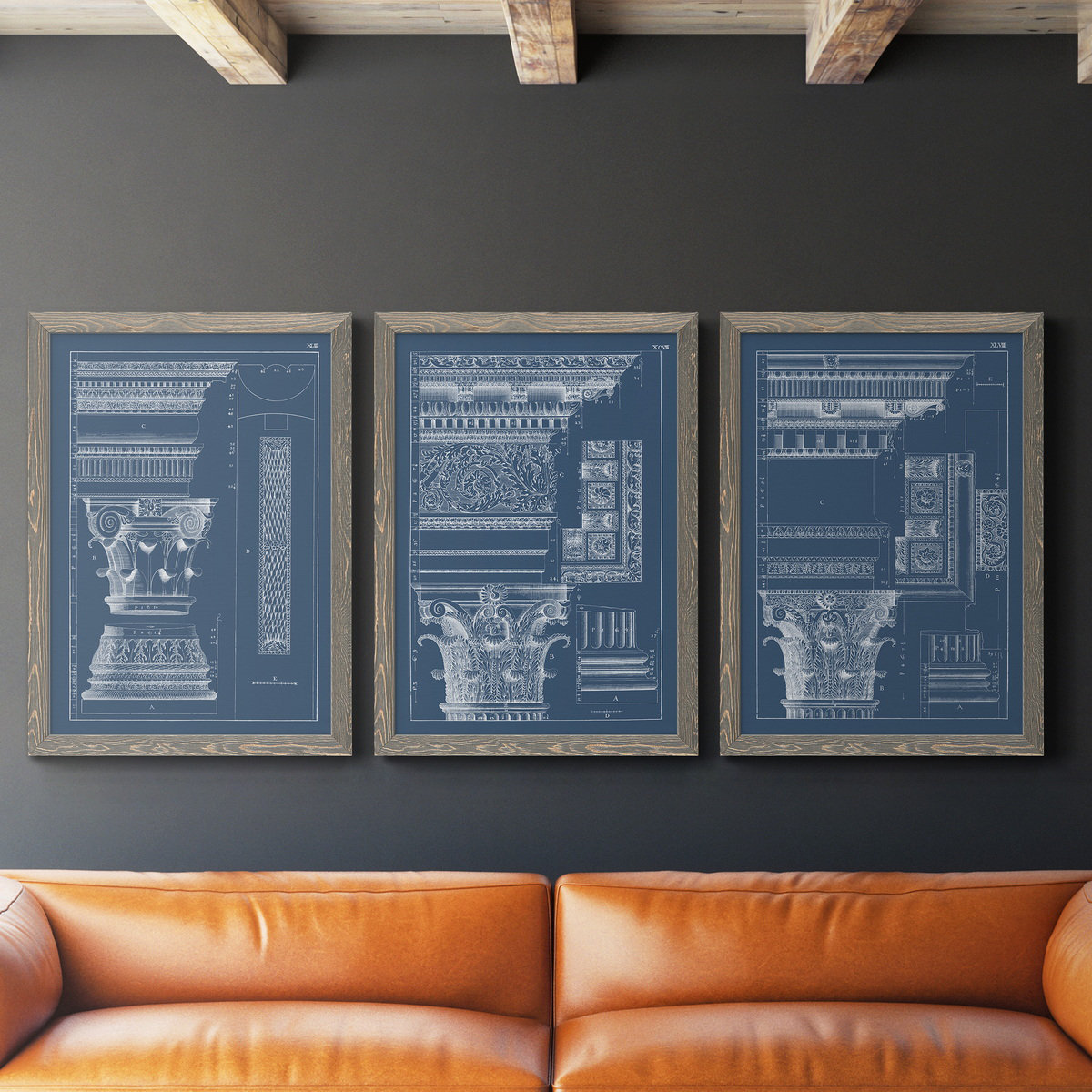 17 Stories Column and Cornice Blueprint I - 3 Piece Picture Frame ...