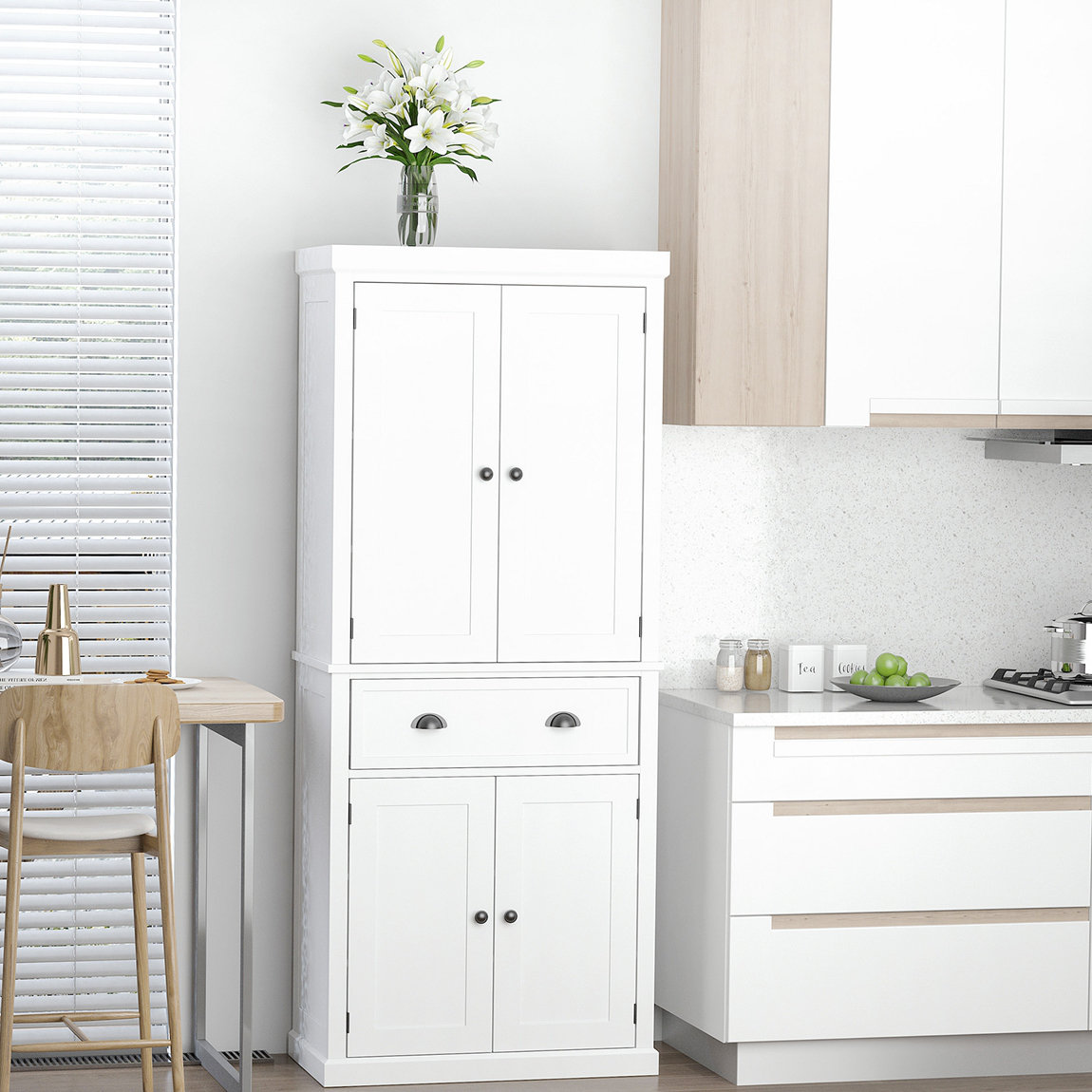 Lark Manor Kitchen Pantry, Tall Storage Cabinet, Freestanding Cupboard ...