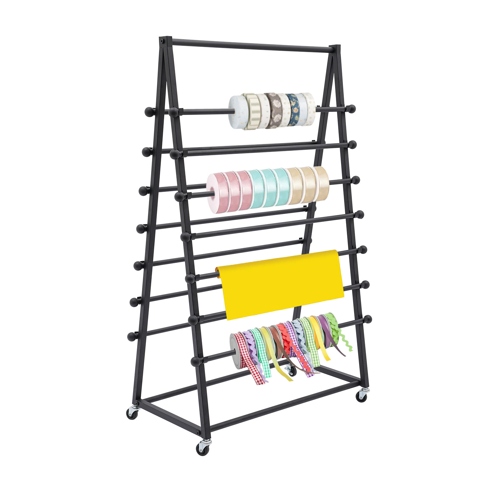 Rebrilliant Rayza Freestanding Metal Ribbon Storage Rack | Wayfair