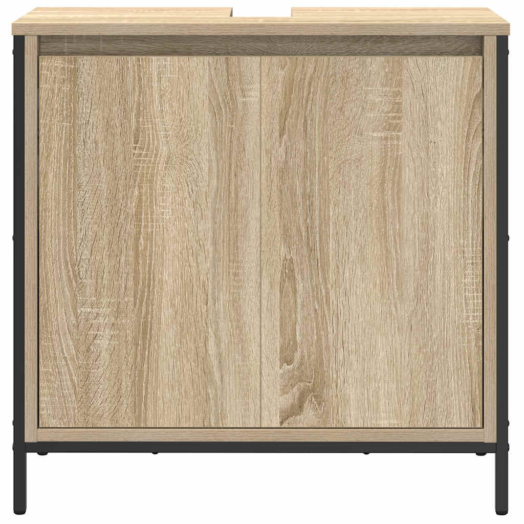 vidaXL Bathroom Basin Cabinet Engineered Wood, Steel Medium | Wayfair