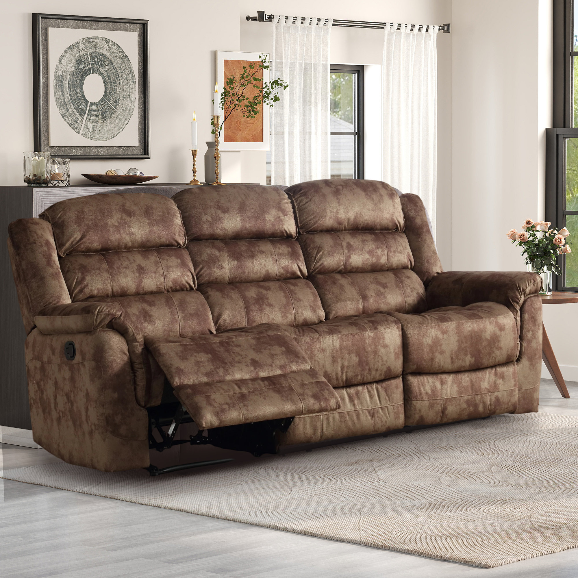 Ebern Designs Roddickton 87" Wide Modern Skin-friendly Microfiber ...