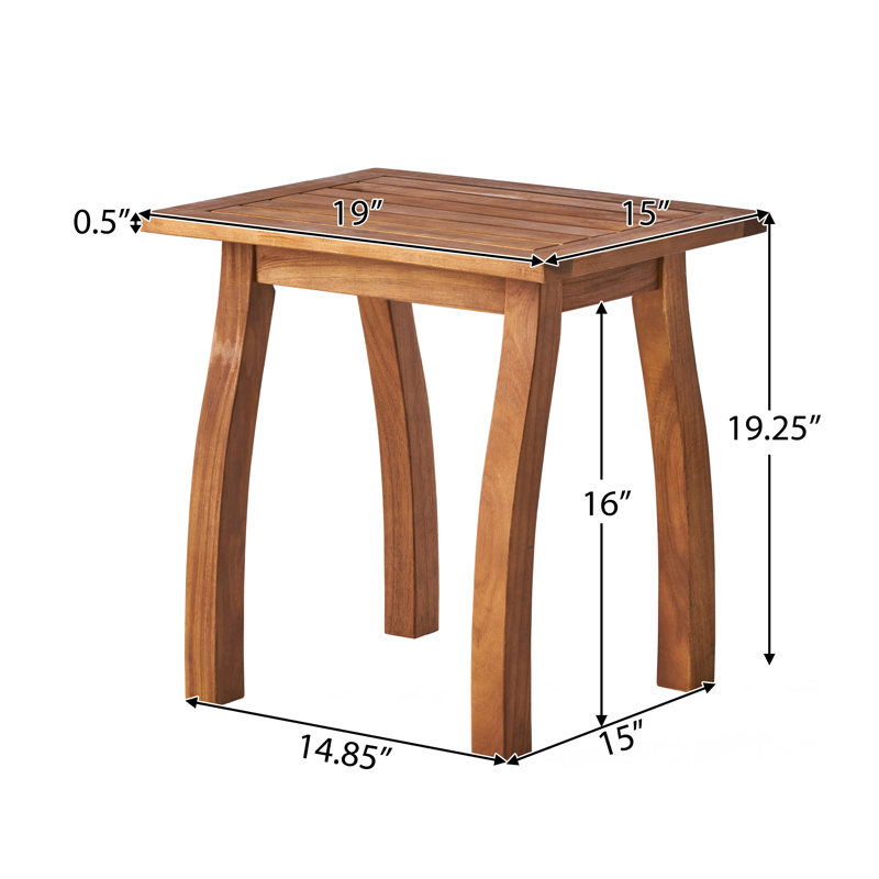 Winston Porter Broadi Teak Outdoor Side Table & Reviews | Wayfair