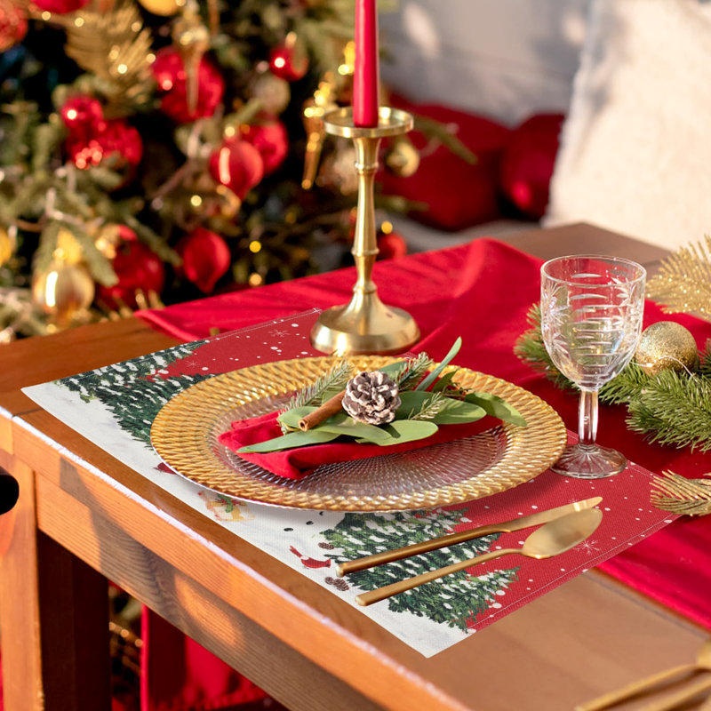 UZOPAL Set of 4 Christmas Placemats | Wayfair