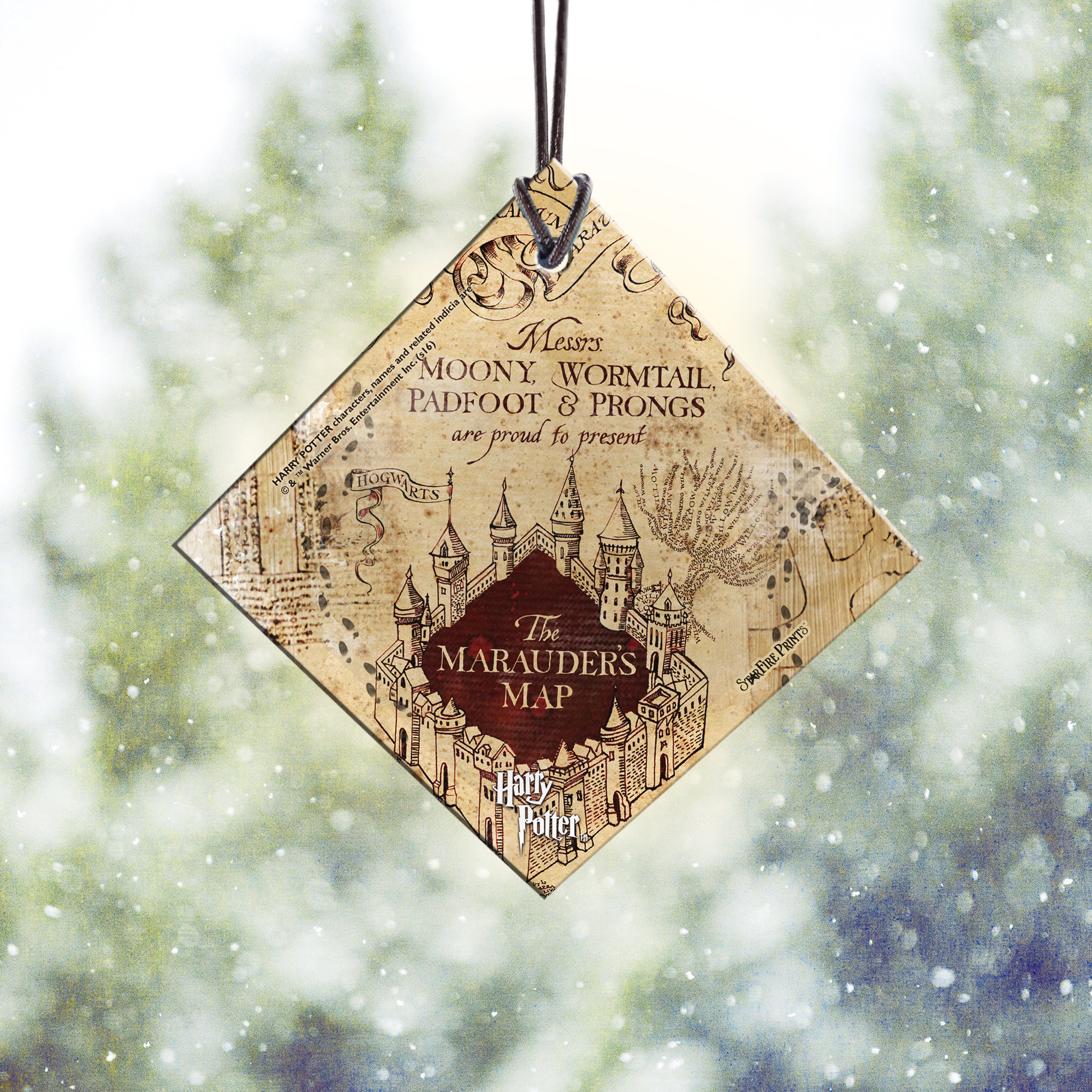 Trend Setters Harry Potter Marauders Map I Solemnly Swear Hanging Glass ...