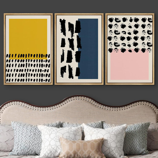 IDEA4WALL Abstract Vibrant Color Blocks " Yellow, Blue And Pink ...