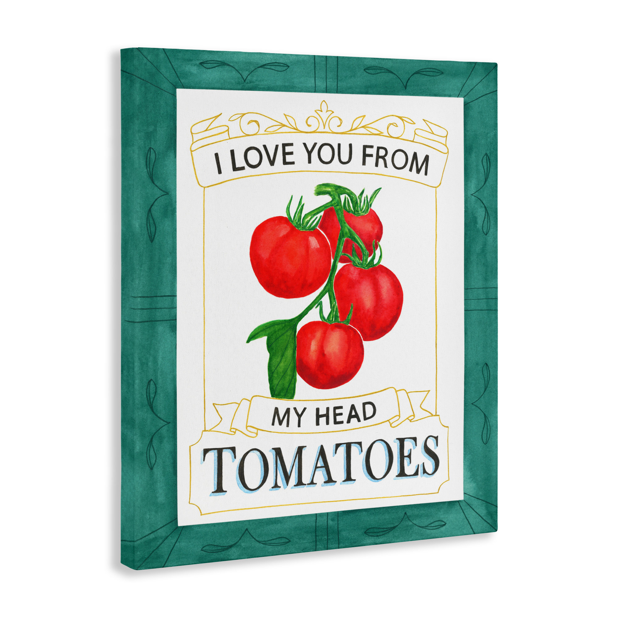 Ophelia & Co. My Head Tomatoes Pun Canvas, design by Lara Beeston | Wayfair