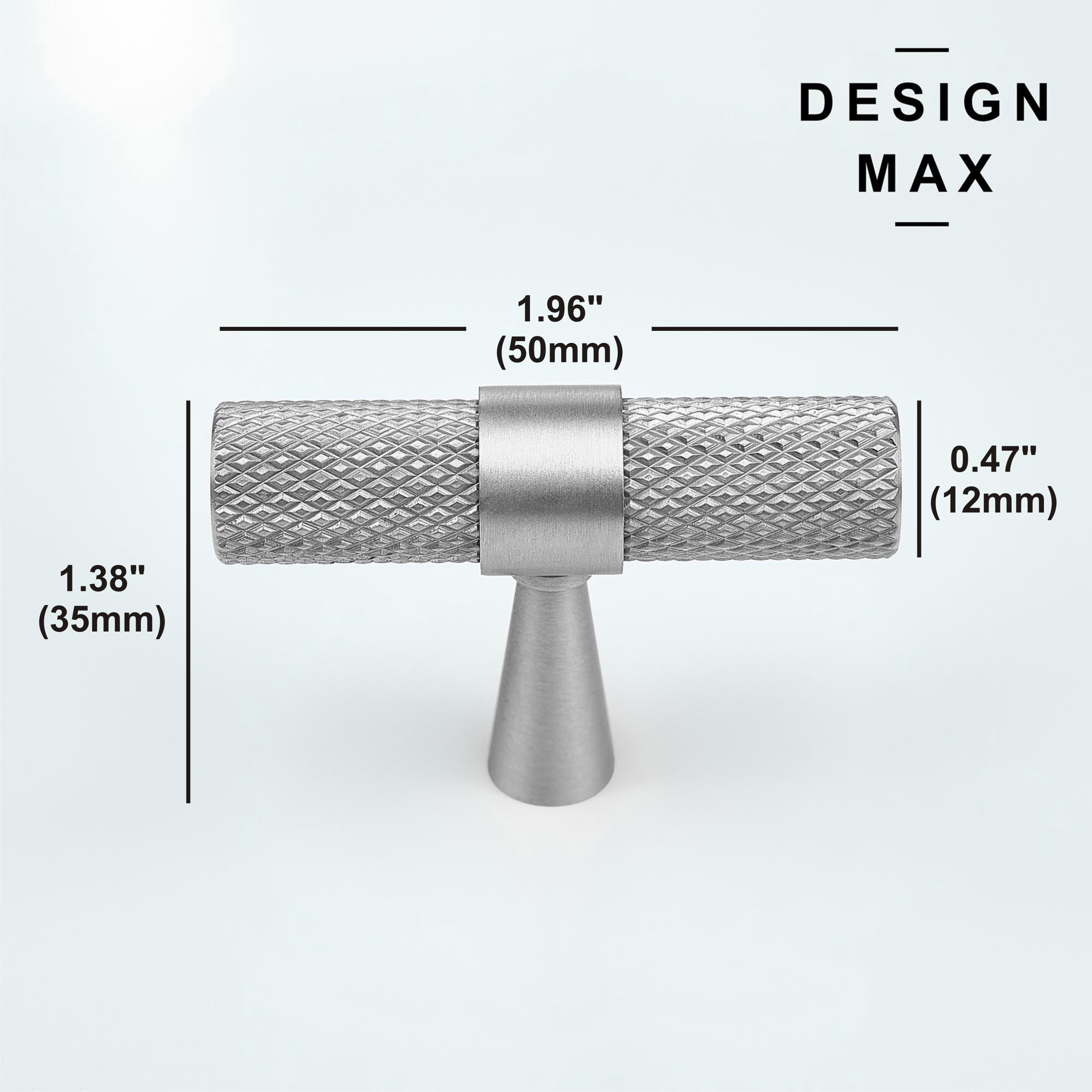 Design Max Solid Brass Stem Satin Silver Knurled Pull - Wayfair Canada