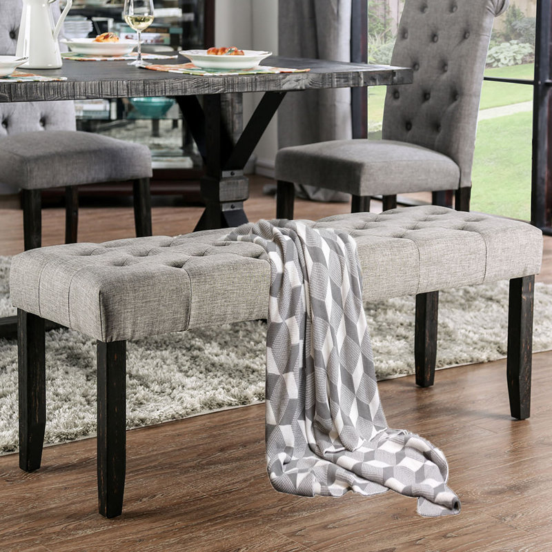 Red Barrel Studio® Uroosa Linen Upholstered Bench | Wayfair