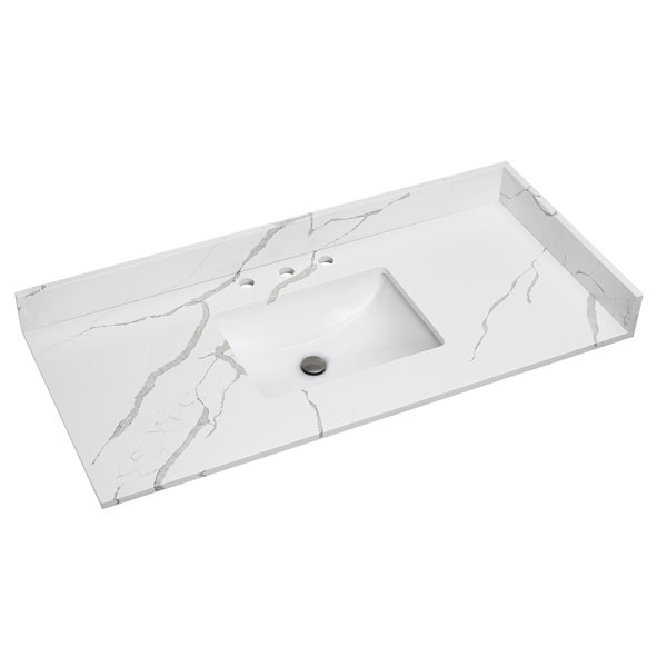 RENIST 48'' Quartz Single Bathroom Vanity Top with Sink – For Vanity ...