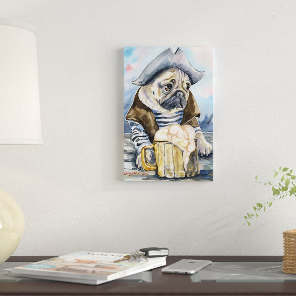 East Urban Home Pug The Sailor Print On Canvas - Wayfair Canada