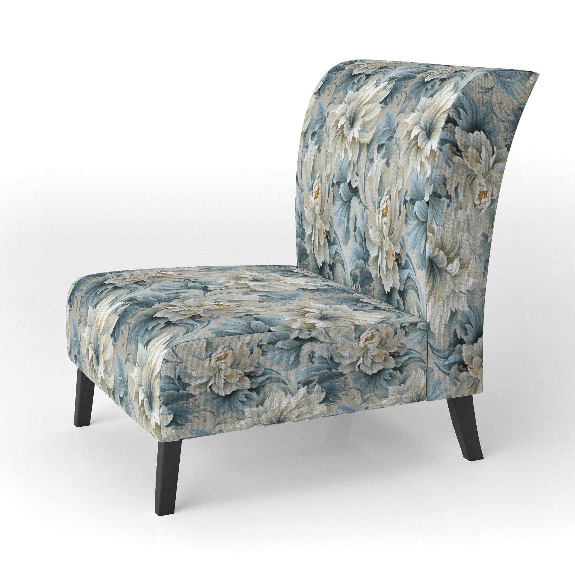 Bungalow Rose Petal Symphony Blue Damask Harmony I - Upholstered ...