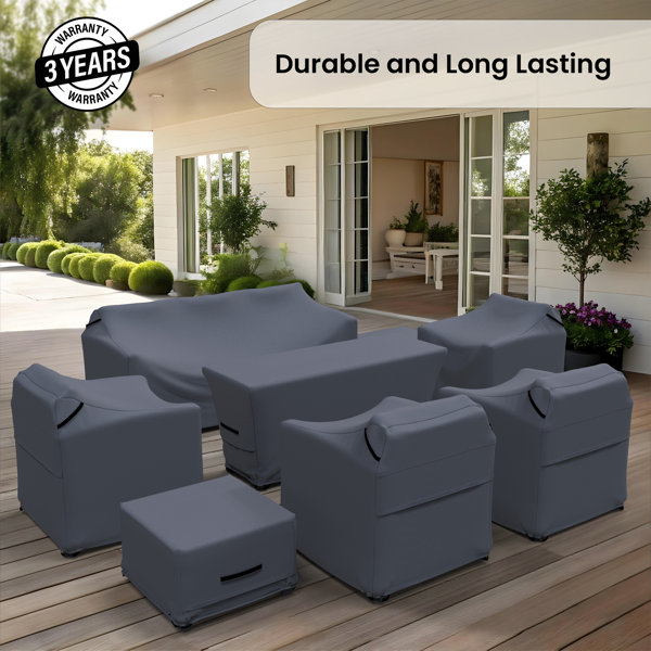 Arlmont & Co. Argyri Wicker Outdoor Patio Conversation Set Cover ...