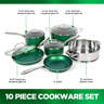 Granitestone Emerald 10 Piece Nonstick Cookware Set, Oven & Dishwasher ...