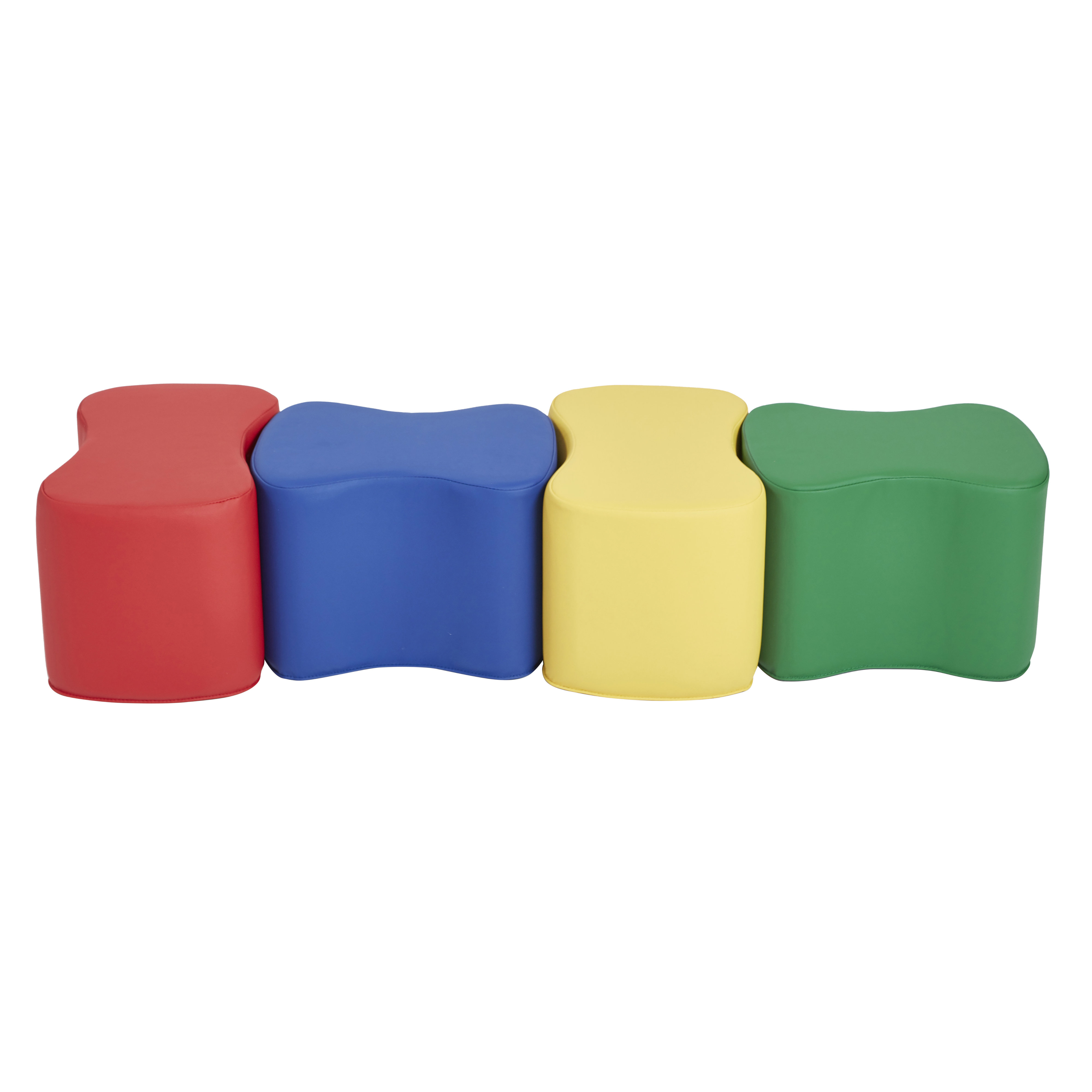 ECR4Kids SoftZone Toddler Modular Stool Set, Flexible Seating, 4-Piece ...