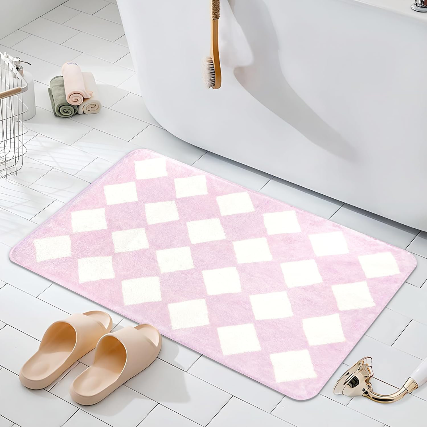 Latitude Run® Checkered Bath Mats for Bathroom | Wayfair