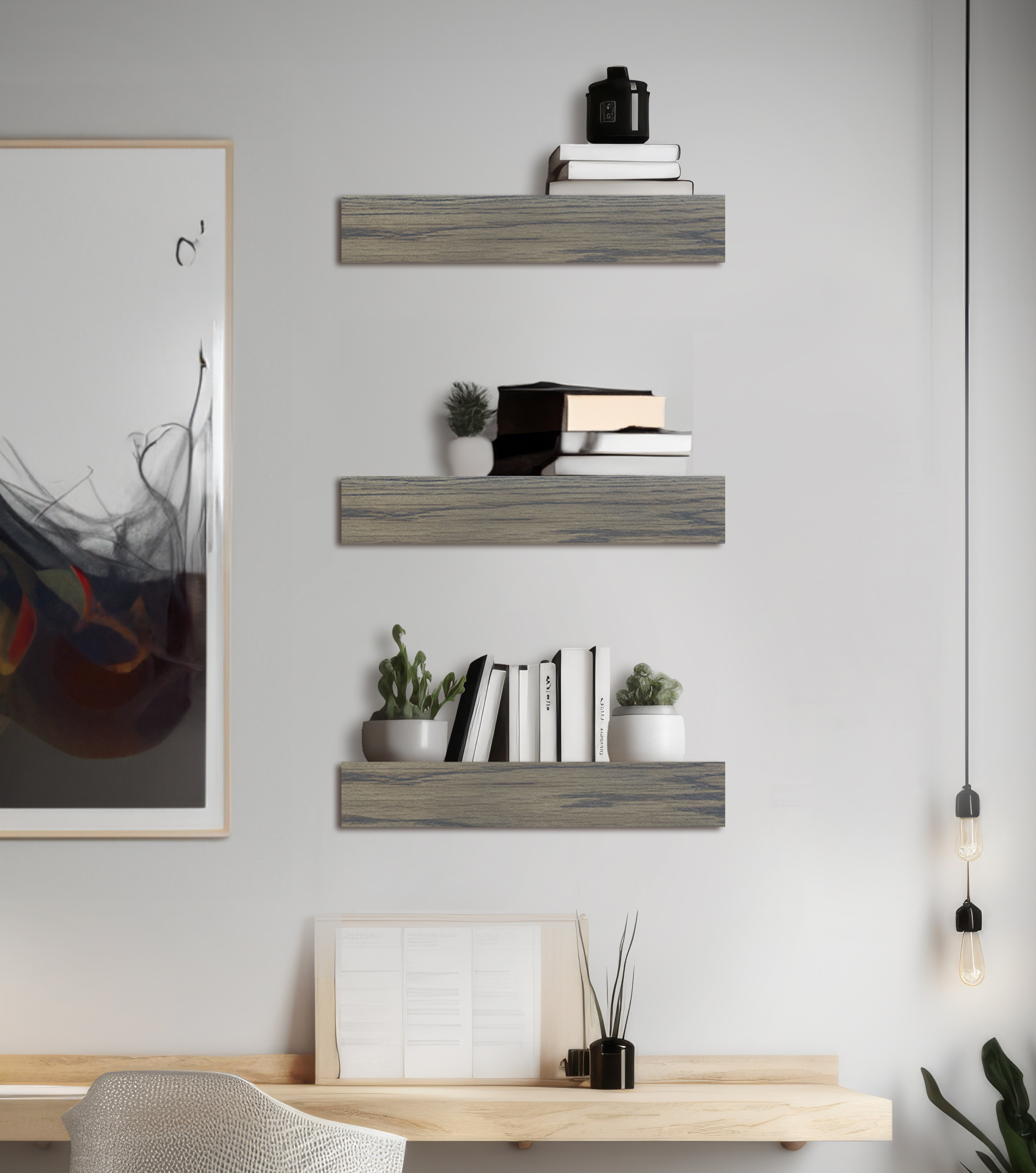 Rayne Mirrors Emerald Lee 3 Piece Oak Floating Shelf | Wayfair