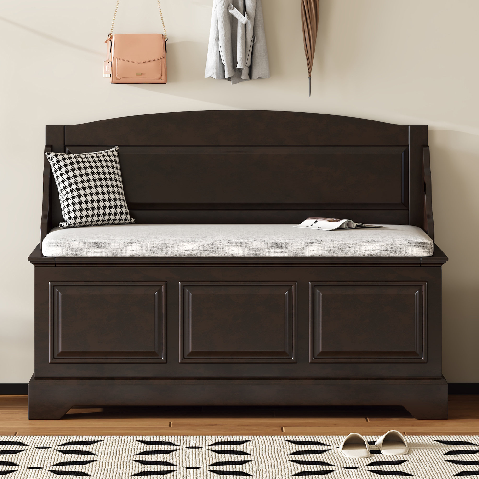 Winston Porter TREMXM Shoe Storage Bench, Safe Soft-Close Devices ...