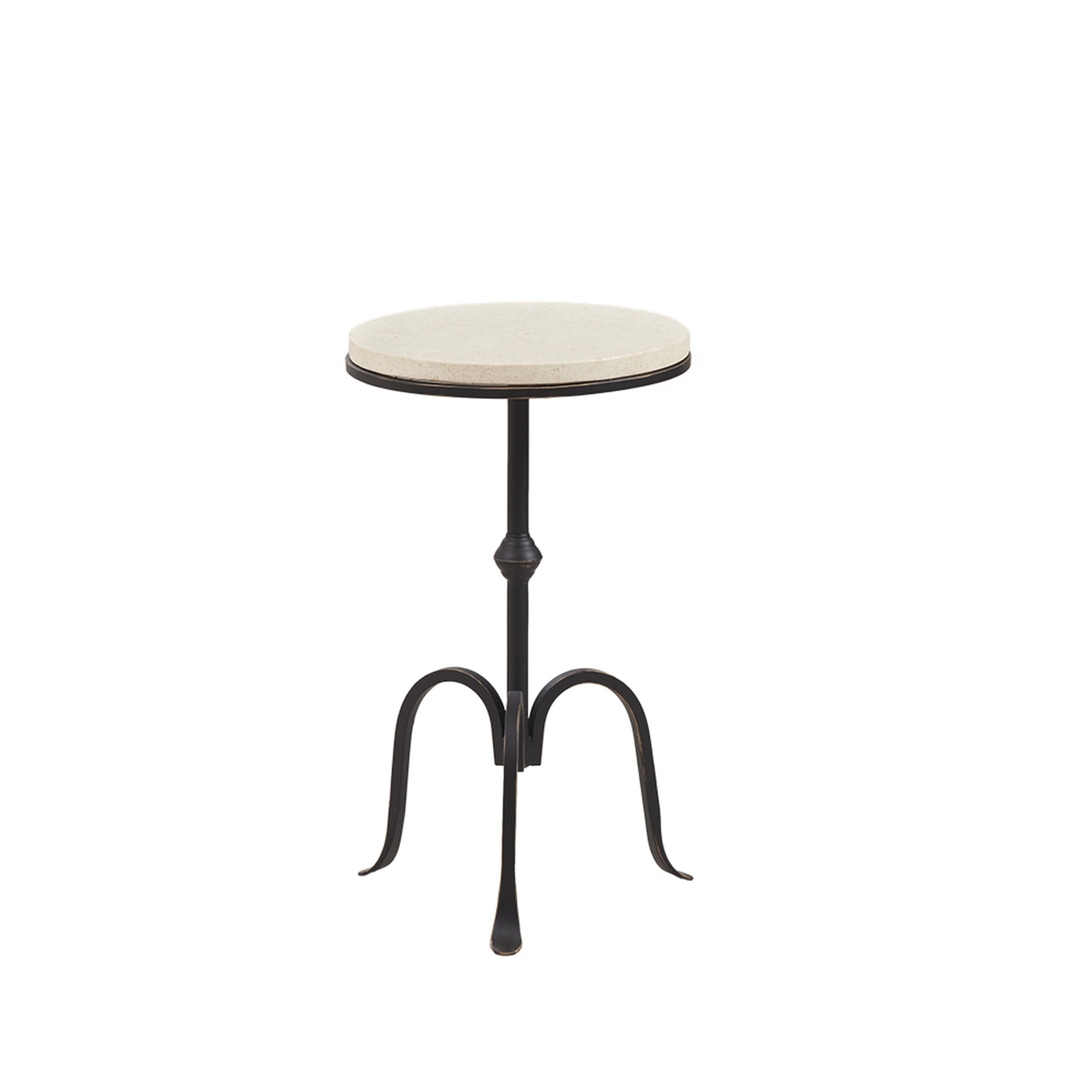 Lark Manor™ Graceful Black Metal Frame Marble Accent Table For Living ...