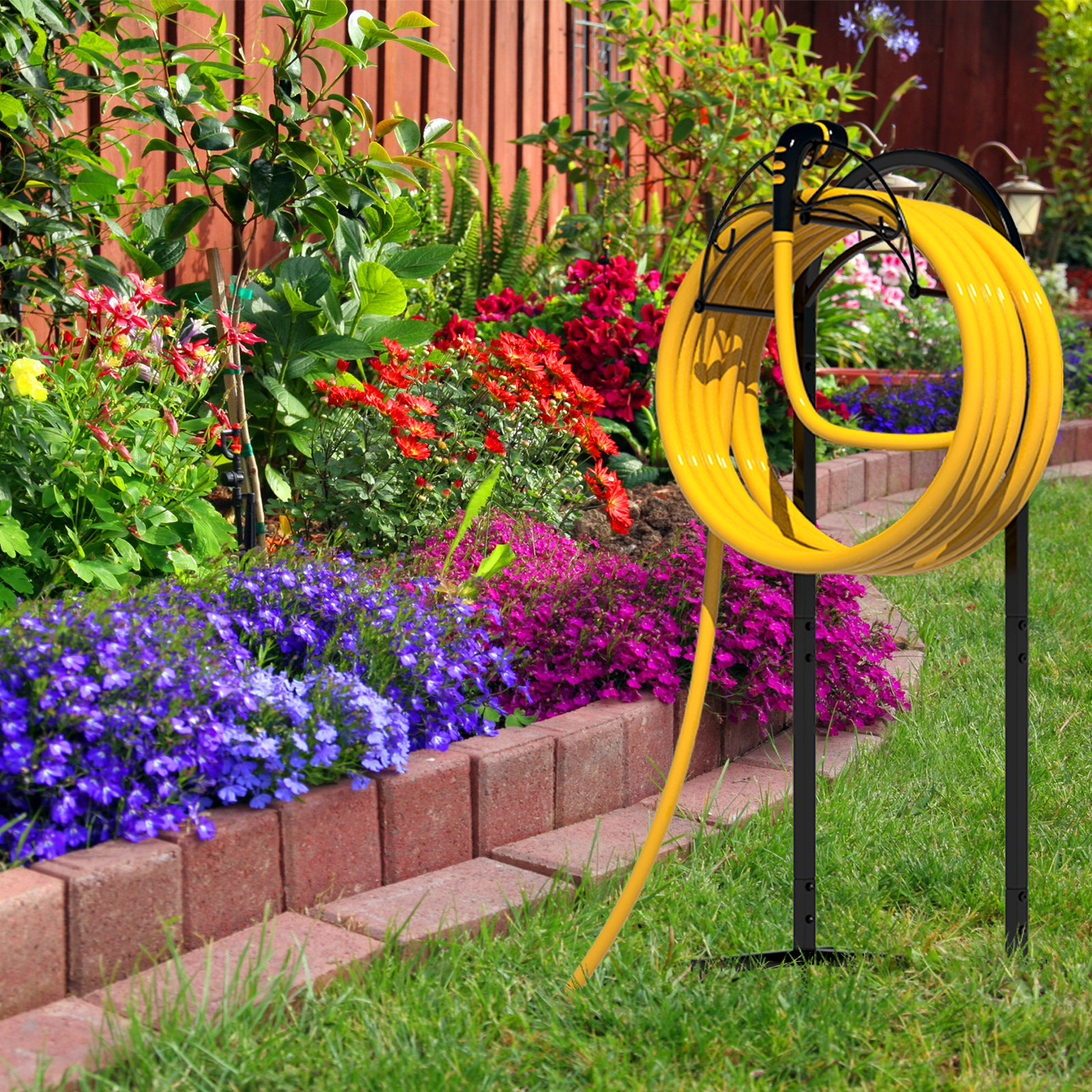 Arlmont & Co. Garden Hose Rack -Water Hose Rack Holds Hose, Heavy Duty ...