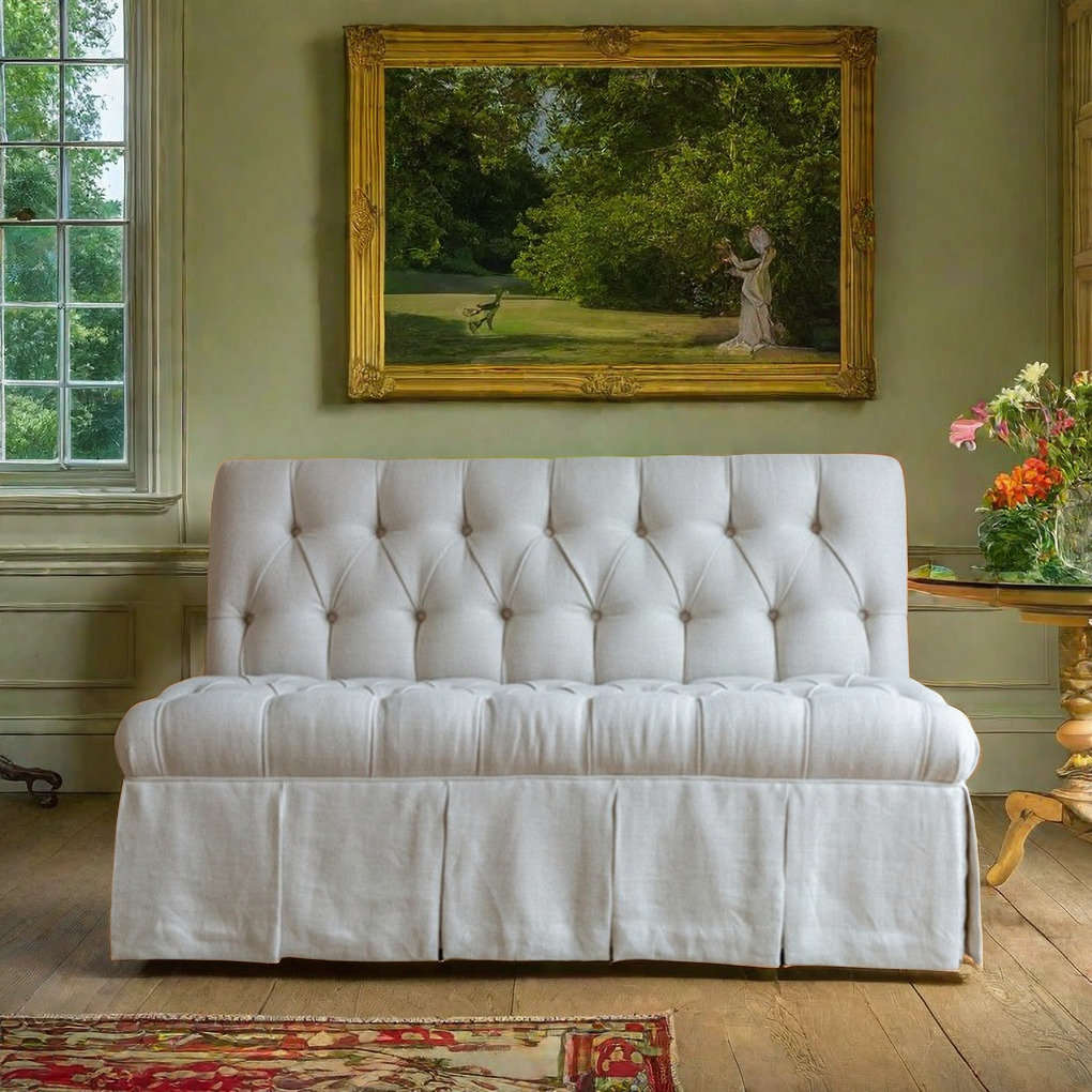 Axis Living Pull Button Cotton Linen Armless Sofa - Wayfair Canada