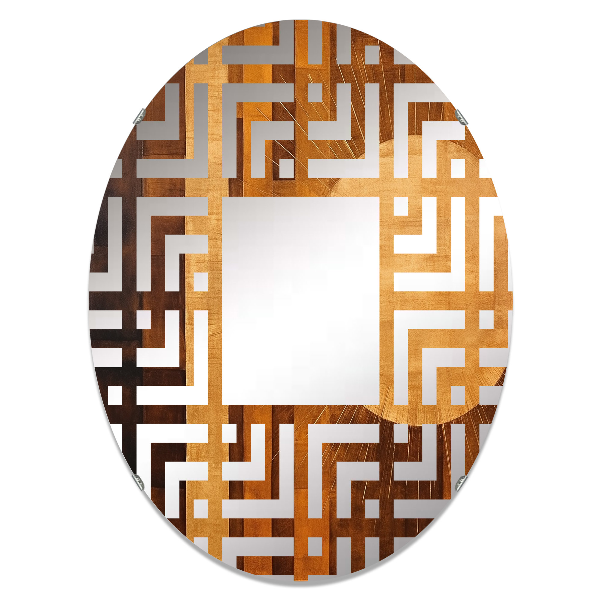 East Urban Home Bronze Brilliance Symetry III - Maze Decorative Mirror ...