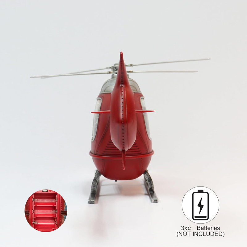 The Holiday Aisle® 8.7“H Animated Acrylic Helicopter (Fan) - LED, Water ...