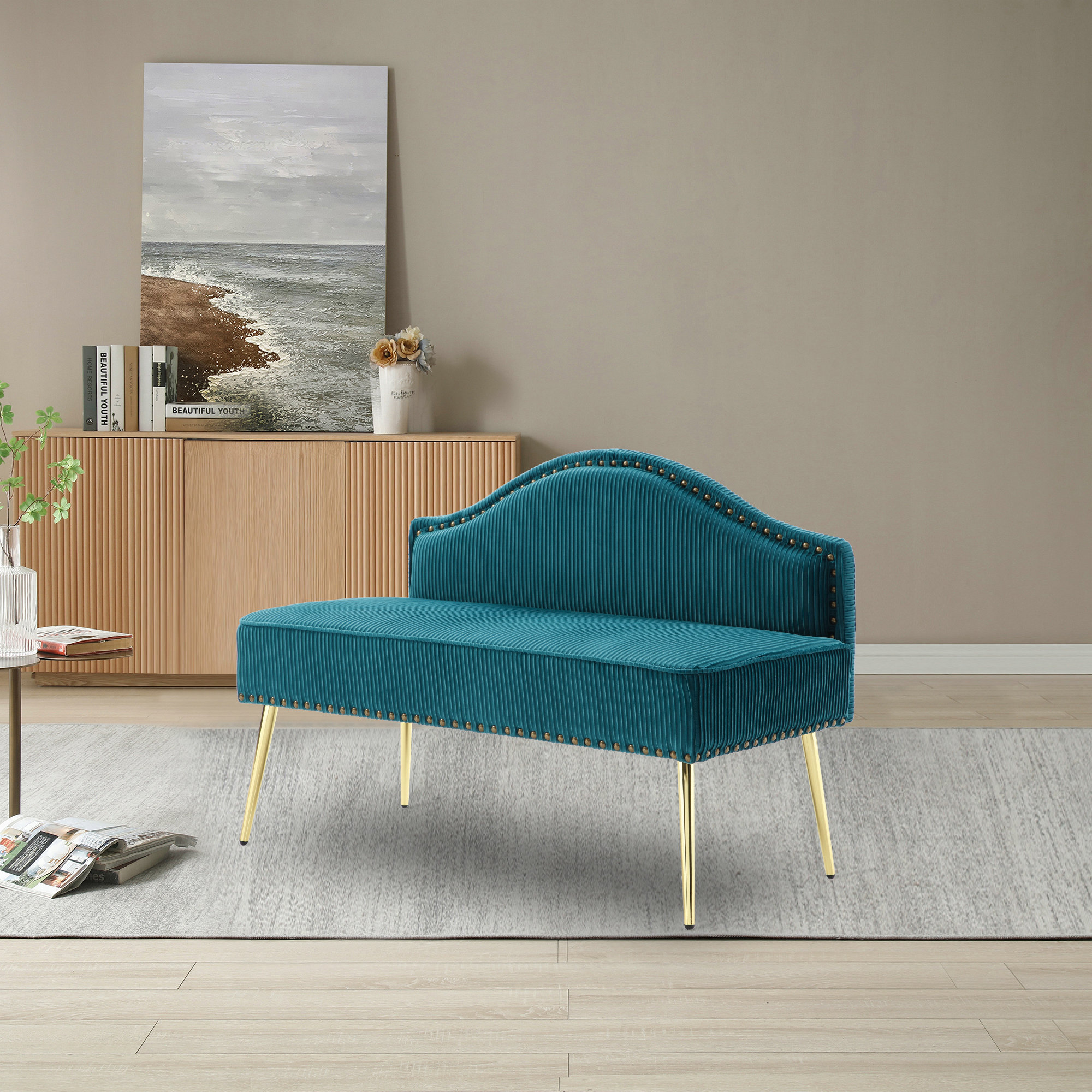 Everly Quinn Corisa 46.5" Velvet Loveseat | Wayfair