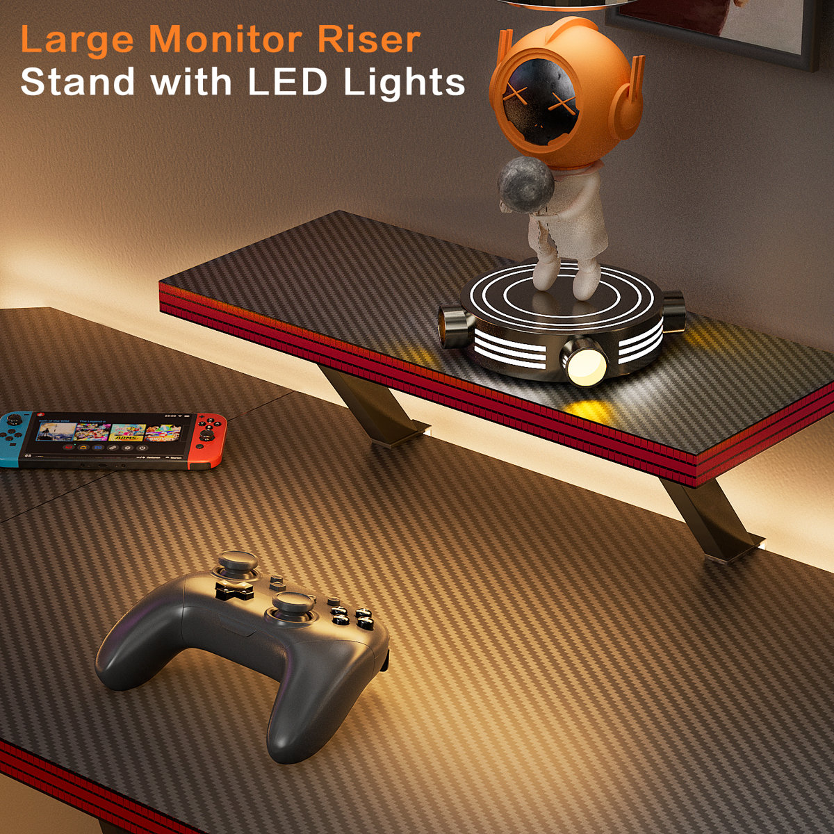 Inbox Zero Keaun 51'' L Shaped Gaming Desk with LED & USB port, Corner ...