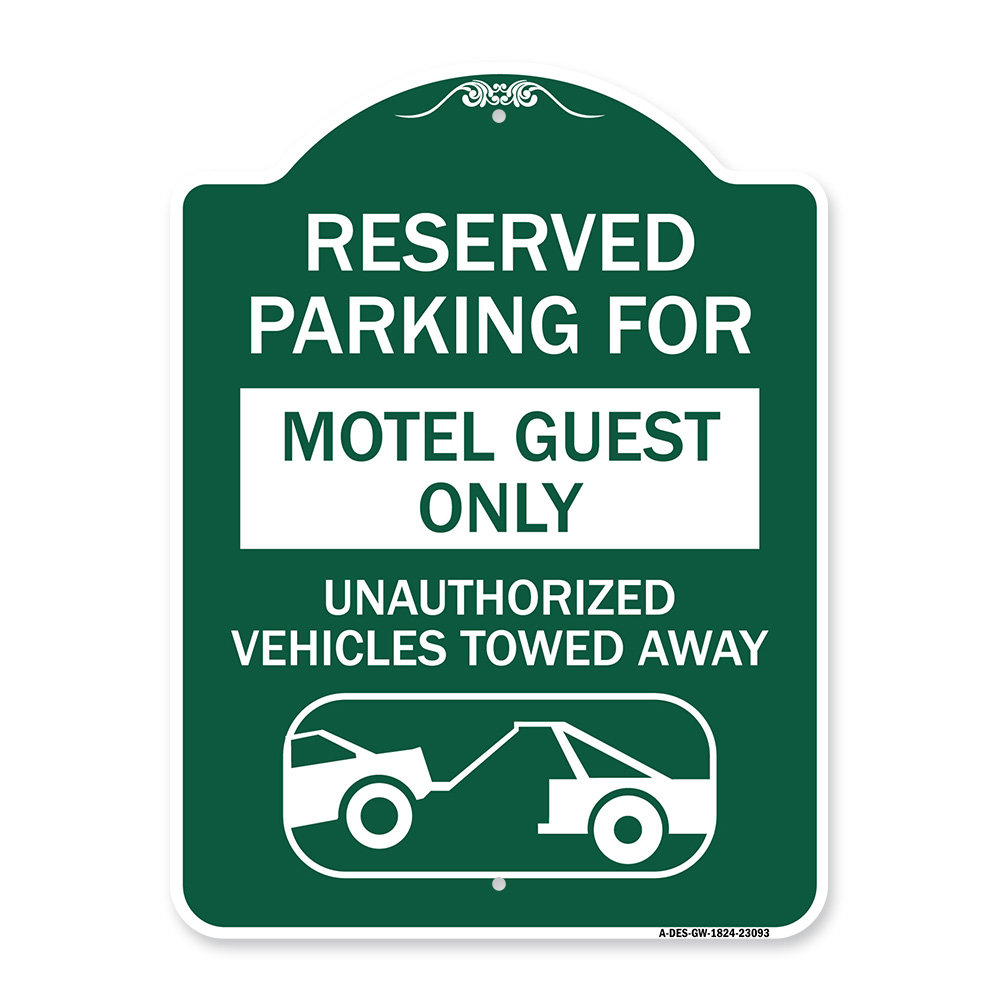 Signmission Designer Series Sign - Reserved Parking For Motel Guest ...