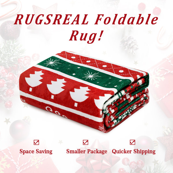 The Holiday Aisle® Christmas Decorative Area Rug Washable Modern Rug ...
