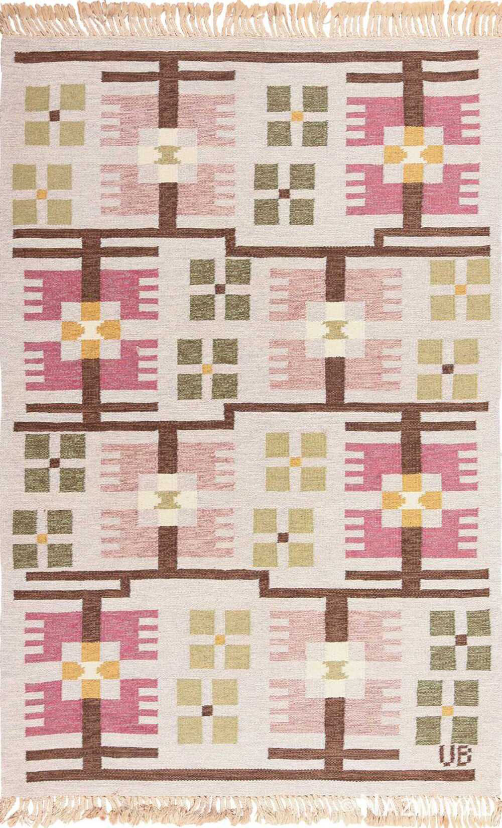 Nazmiyal Collection Vintage Geometric Scandinavian Flat Woven Kilim Rug ...