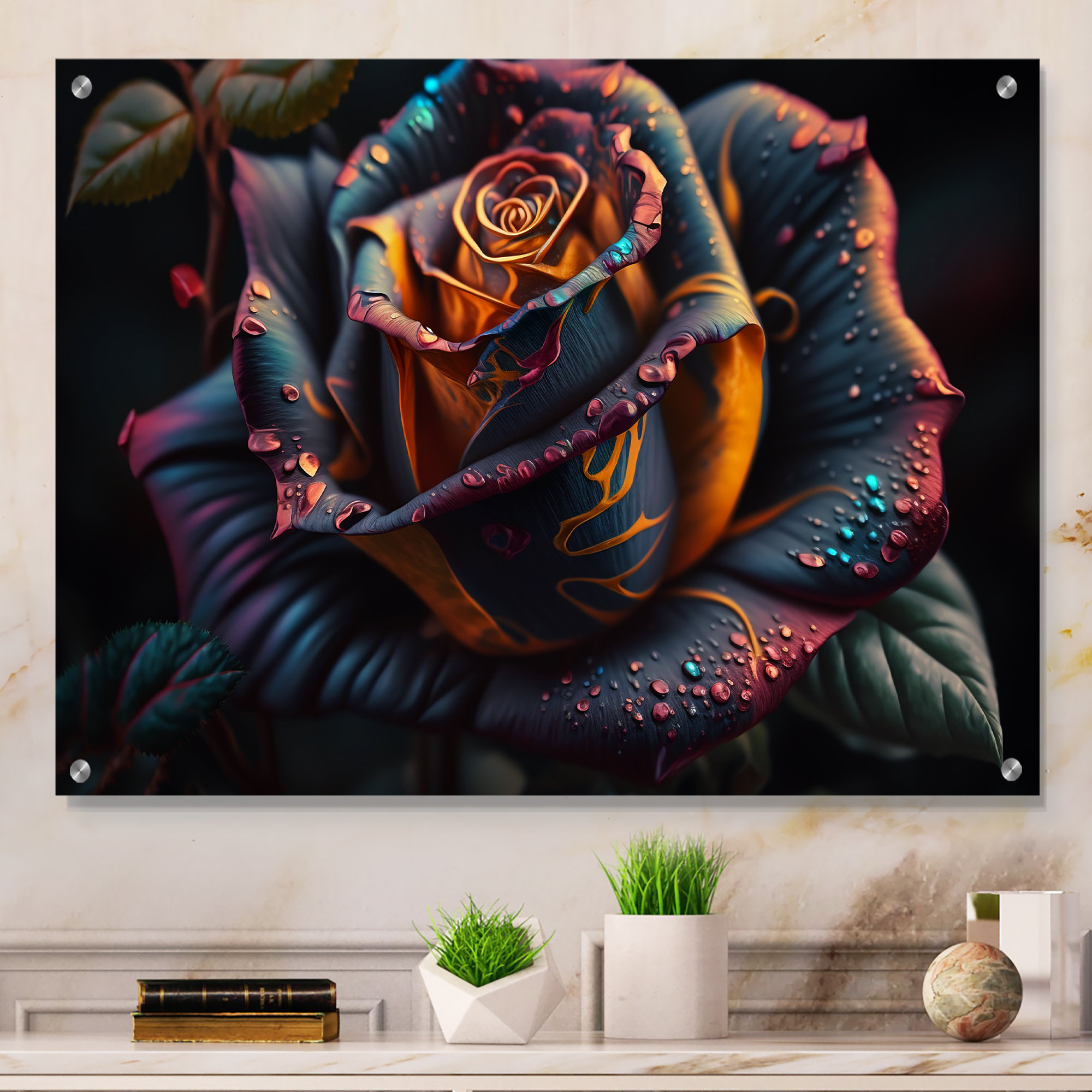 Winston Porter Colourful Rose I - Rose Acrylic Wall Art Modern ...
