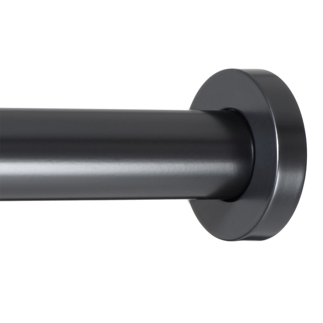 Latitude Run® Shower Curtain Rod - Flat End Cap Spring Tension Rods for ...