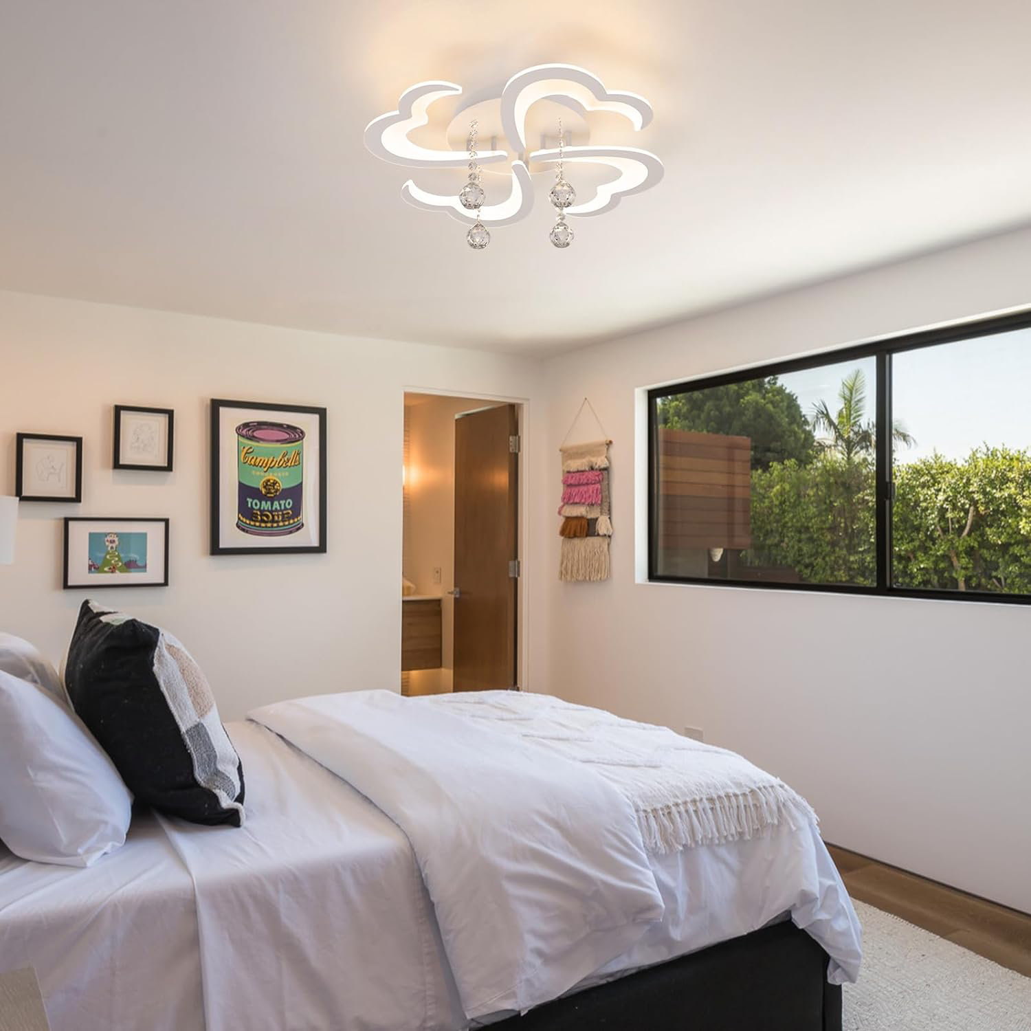 Wrought Studio™ Kera 4-Light LED Flush Mount Ceiling Light with crystal ...