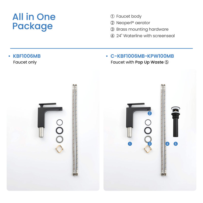 KIBI USA Infinity Single Hole Faucet Single-handle Bathroom Faucet ...