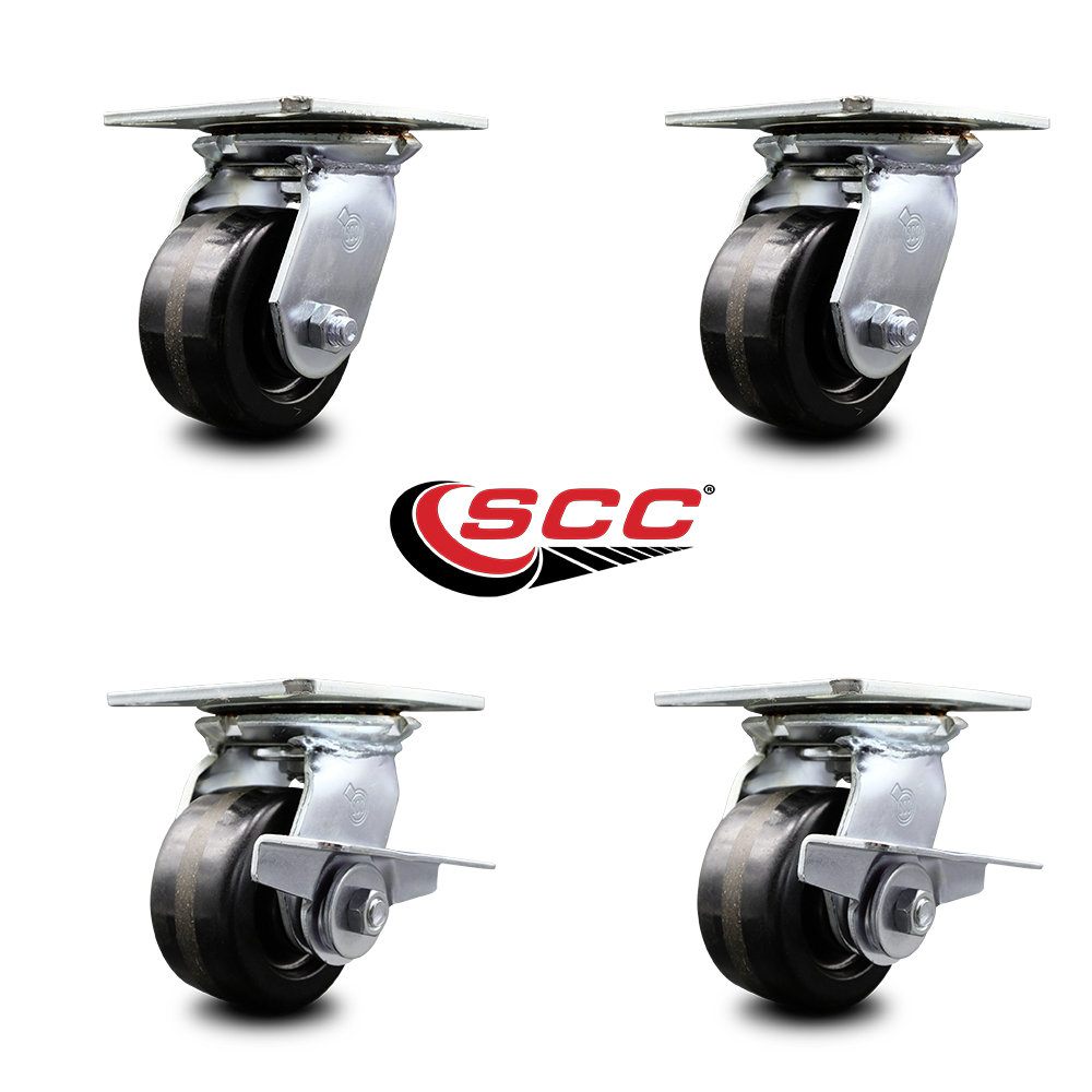 Service Caster 4 Piece Phenolic Caster Set | Wayfair