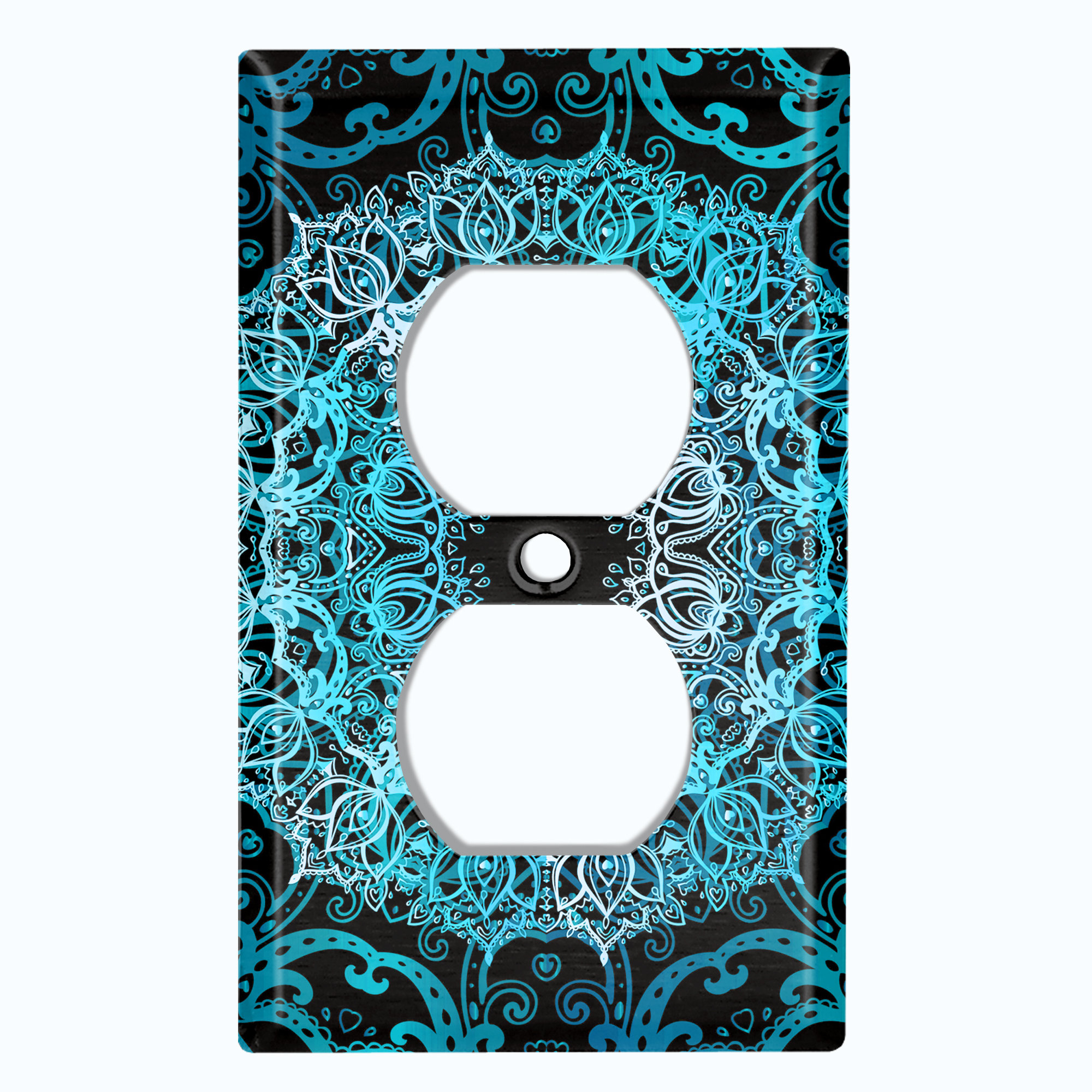 WorldAcc Circle Mandala 1-Gang Duplex Outlet Wall Plate | Wayfair