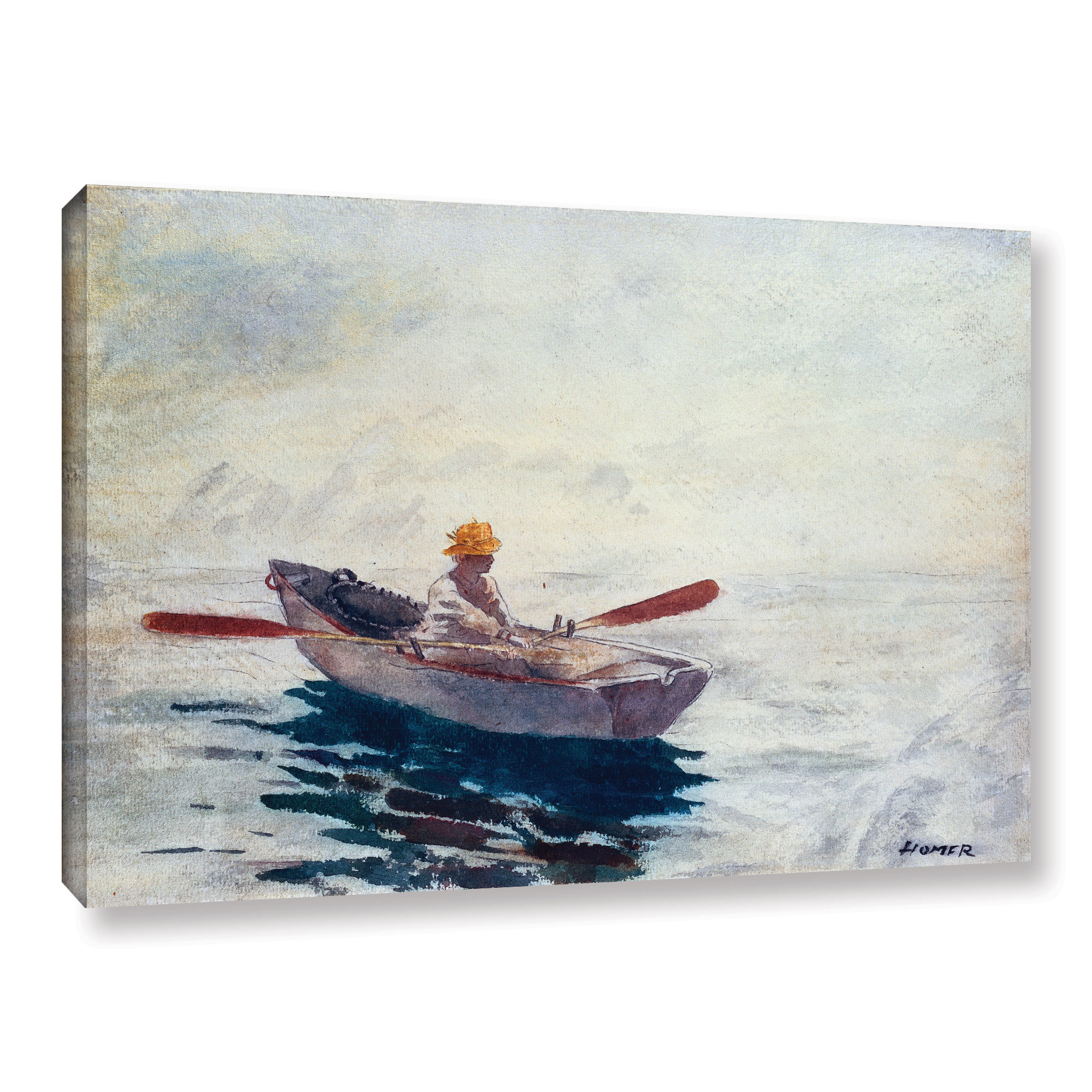 Vault W Artwork 'In A Boat' by Winslow Homer Painting Print on Wrapped ...