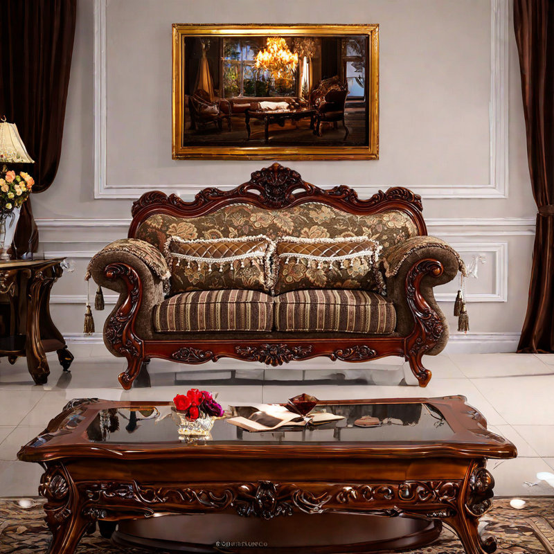 Romero Fabric Solid Wood American Sofa 72.83'' Chenille Rolled Arm ...