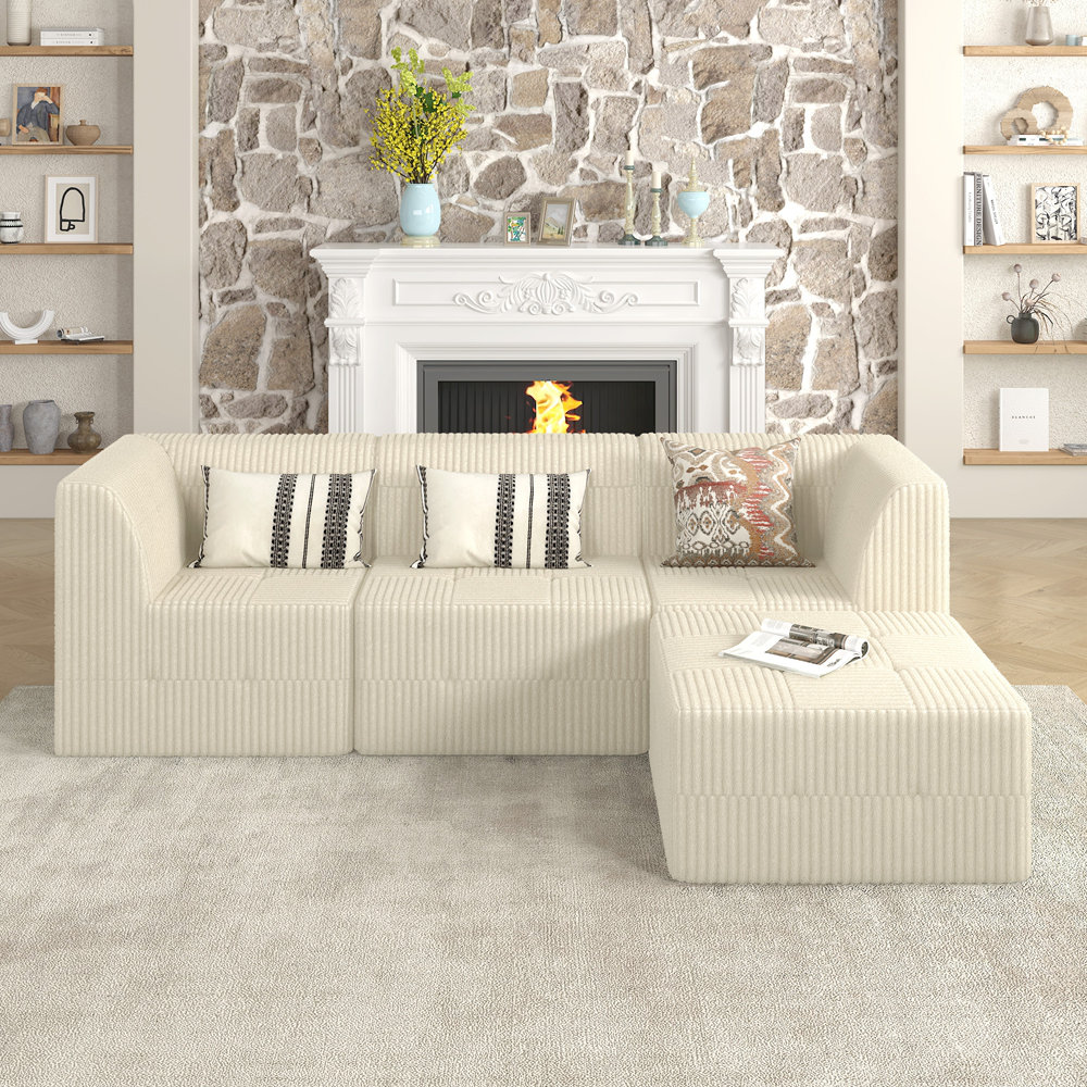 Latitude Run® L shape Modular Sectional Sofa, Compressed Sectional Sofa ...