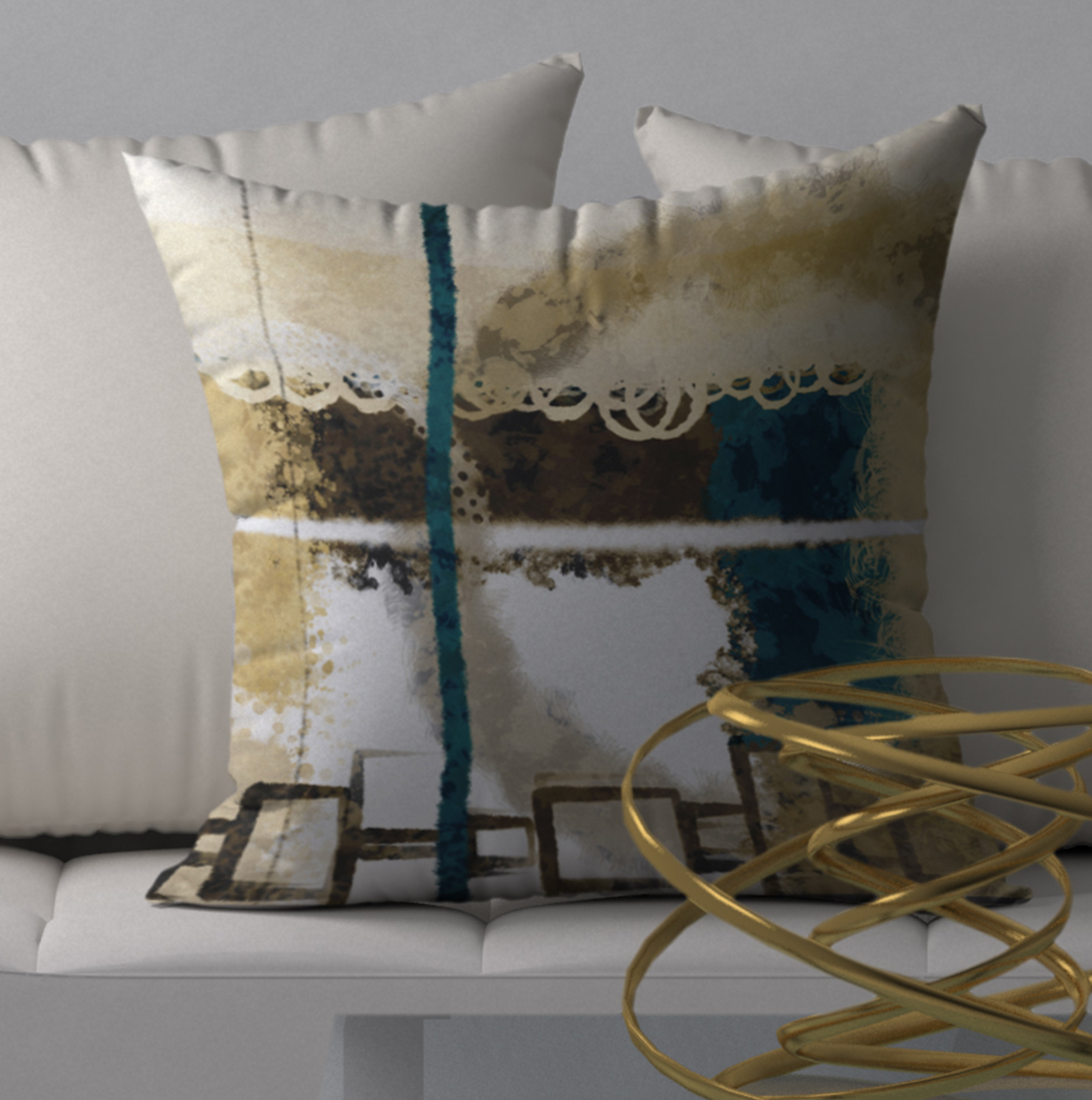 LeRoi Products Abstract Reversible Throw Pillow | Wayfair