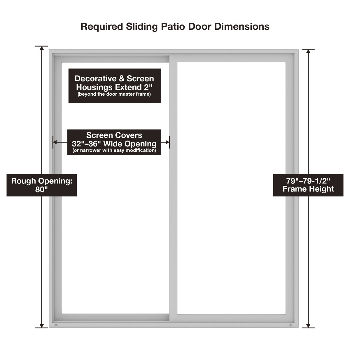 Larson Brisa 36"W x 79.5"H White Retractable Screen For Patio Doors ...